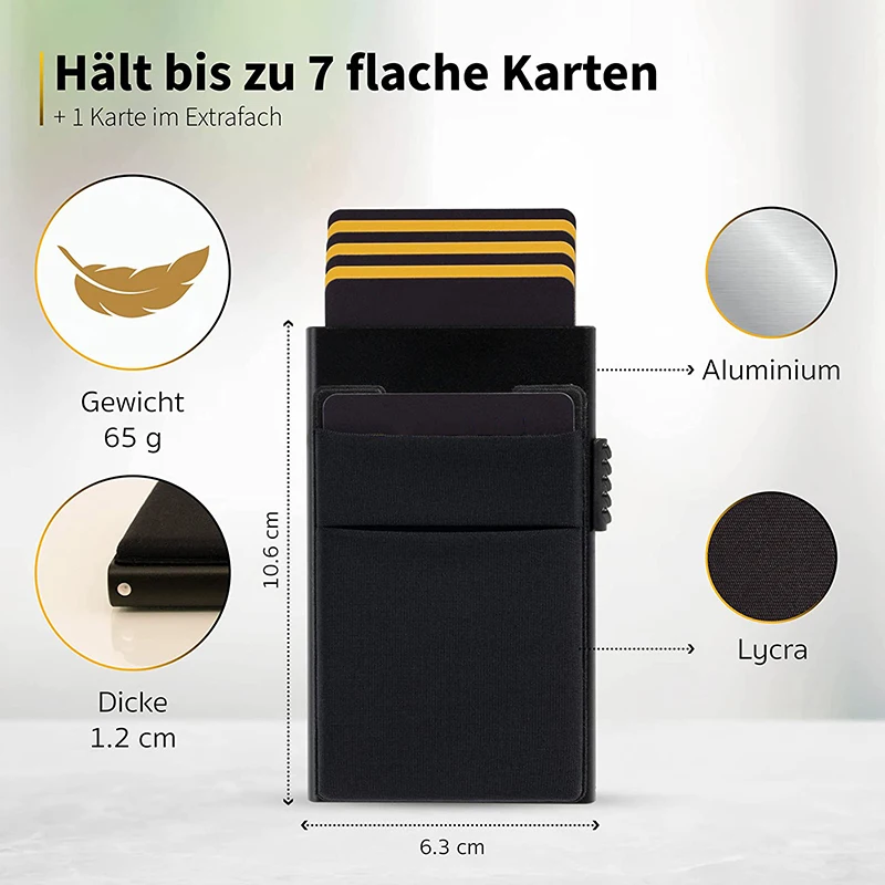 Customized Name Card Holder with Coin Pocket Purse Credit Bank Card ...