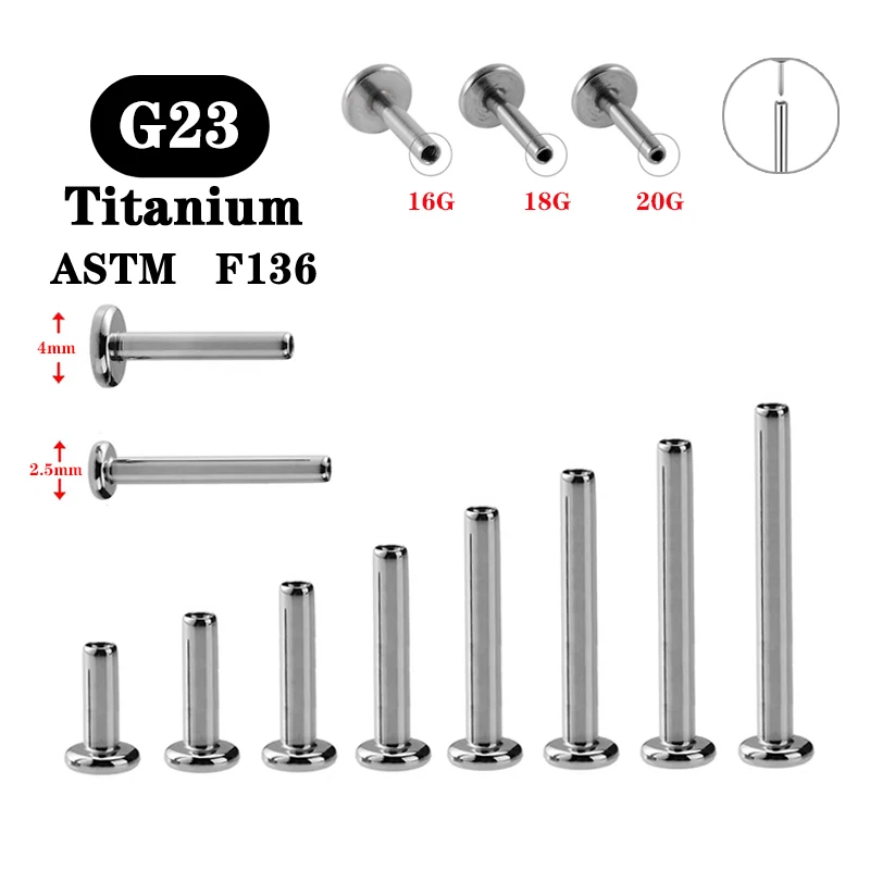 10Pcs-G23-Titanium-16G-18G-20G-Push-In-Plug-Terug-Base-Stud-Oorbellen ...