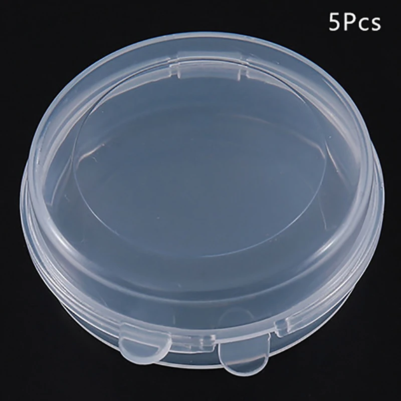 5-Pcs-Transparent-Plastic-Box-Round-Portable-Packing-Box-Storage ...