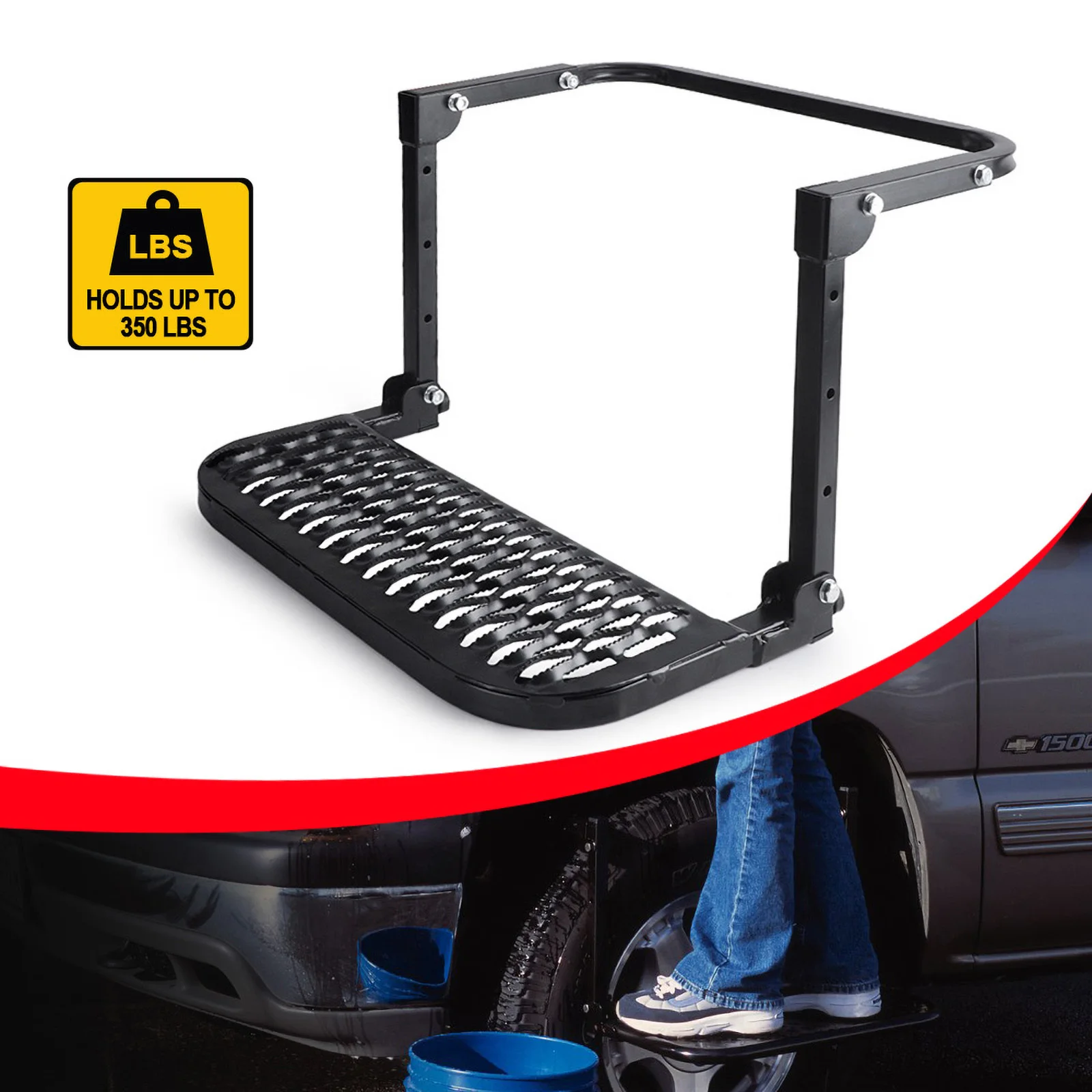 Universal-Car-Protable-Folding-Stairs-Tyre-Mount-Steps-Ladder-Heavy ...