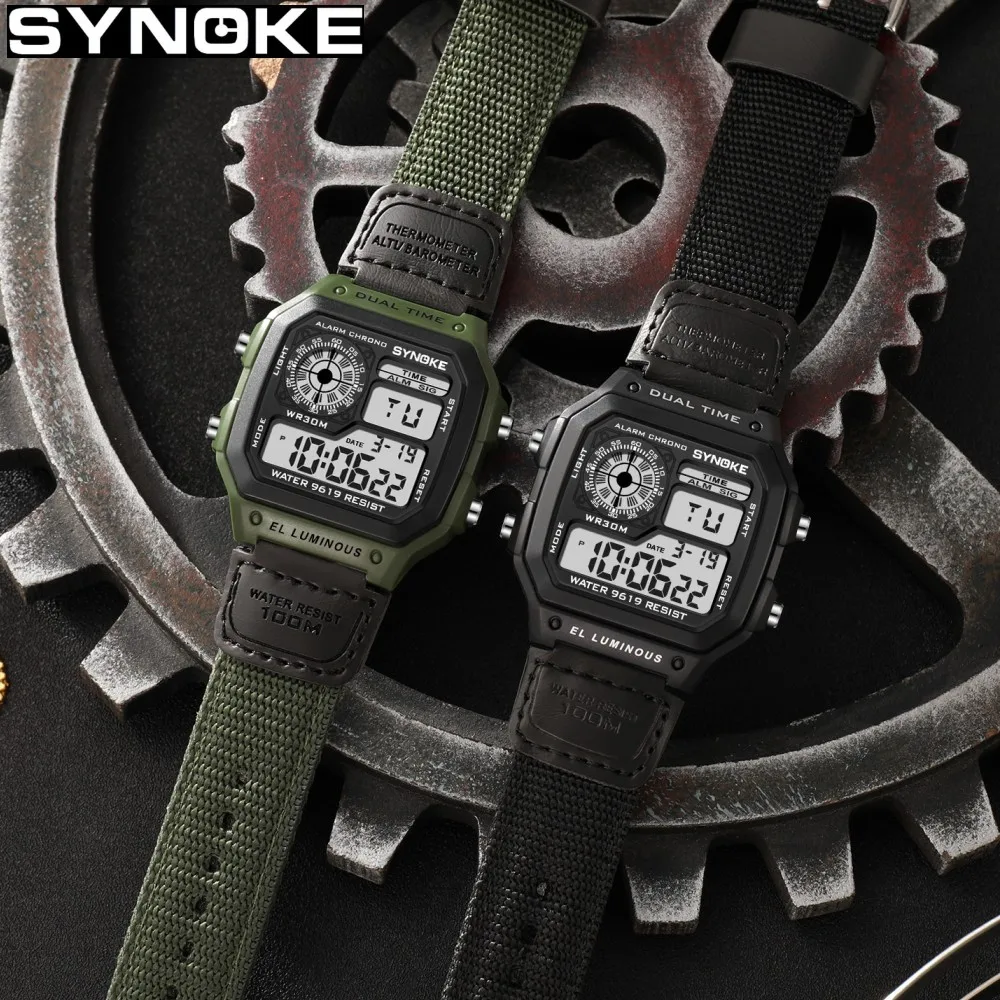 Synoke-Outdoor-Military-Digital-Watch-For-Men-Fashion-Retro-Nylon ...