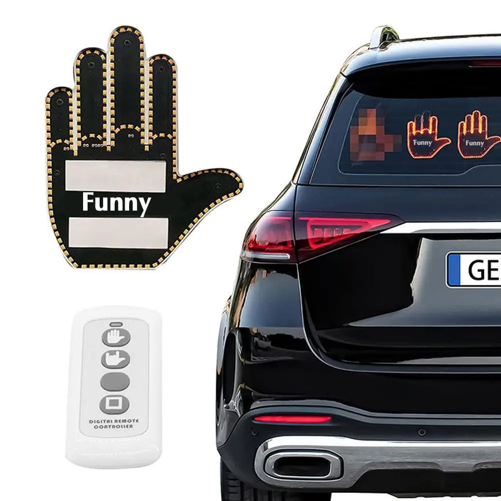 Funny-Car-Finger-Light-With-Remote-Road-Rage-Signs-Middle-Finger ...