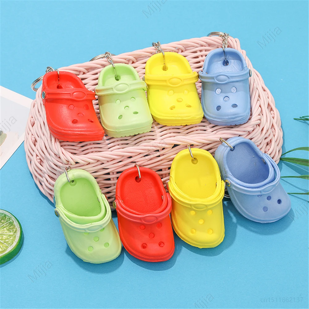 Plastic-Silicone-3D-Slipper-Sandal-Keychain-For-Women-Men-Mini-EVA-Croc ...