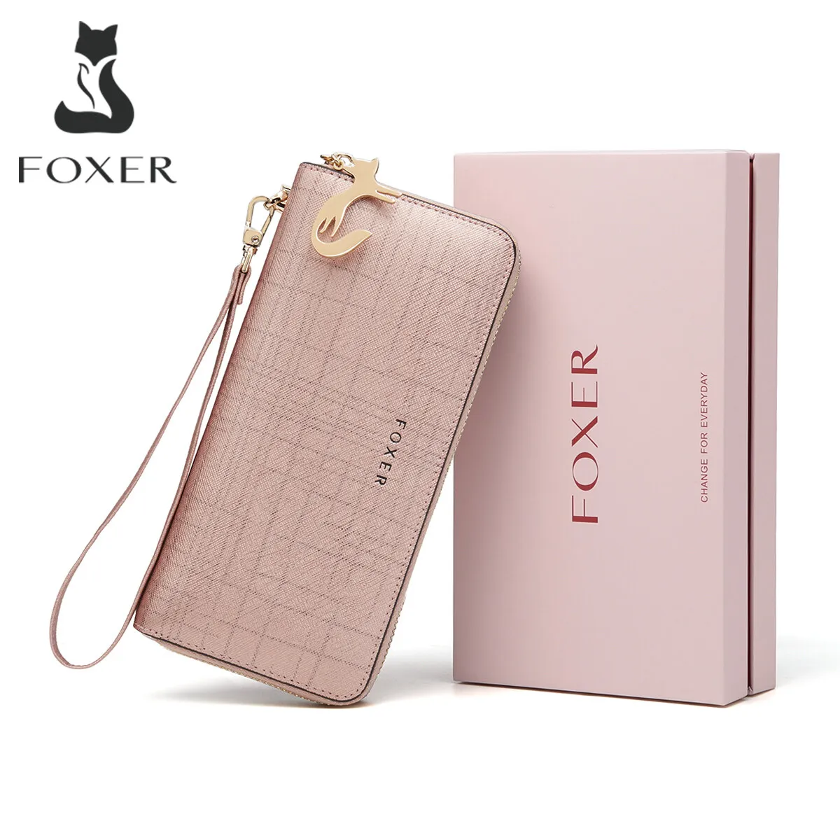FOXER-Women-Split-Leather-Long-Wallet-Fashion-Coin-Purse-Lady-Bifold ...
