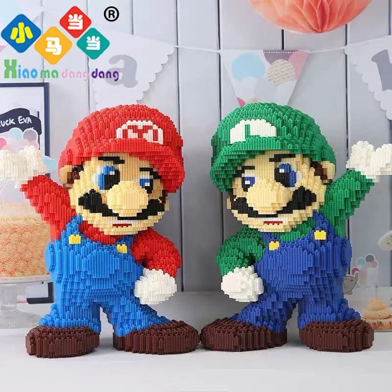35cm-Super-Marios-Bros-Big-Building-Blocks-Anime-Figure-Cartoons-Model ...