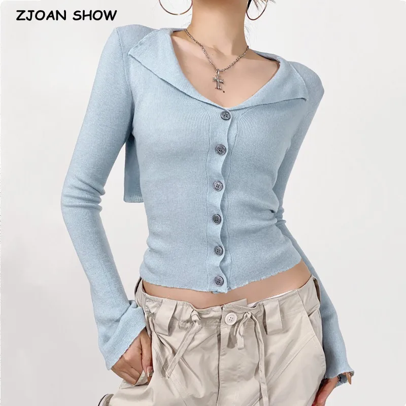 American-Retro-Lapel-Lacing-up-Bow-Sashes-Back-Backless-Knitting ...