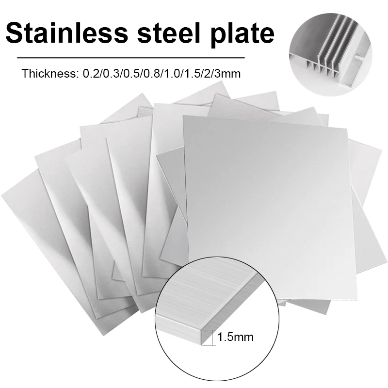 1 piece Thickness 0.2/0.3/0.5/0.8/1.0/1.5/2/3/mm 304 Stainless steel ...
