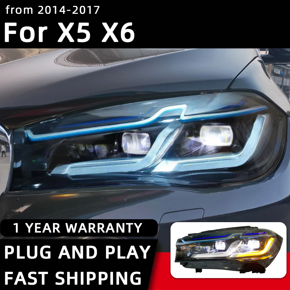 Headlight For BMW X5 X6 LED Headlights 2014 2018 F15 F16 Head Lamp Car Styling DRL Signal ...