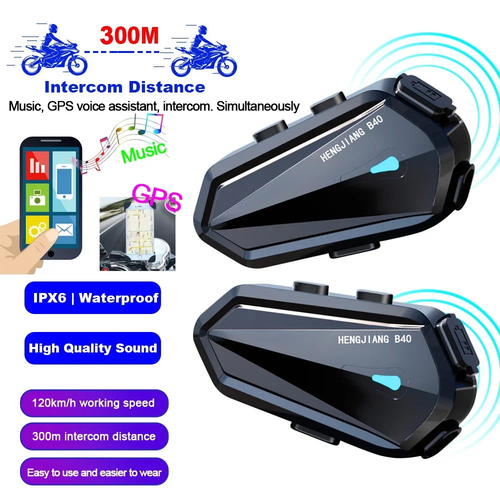 1-2X-Bluetooth-Intercom-Motorcycle-for-2-Rider-BT-5-3-Wireless-Walkie ...
