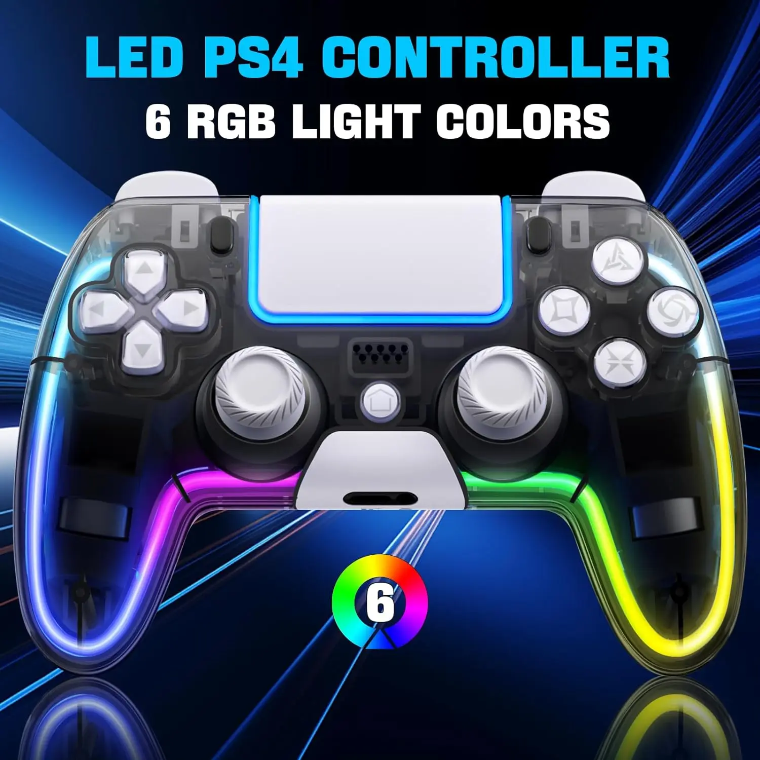 Saitake-Controllers-for-PS4-Custom-PS4-Remote-with-Hall-3D-Joystick-RGB ...
