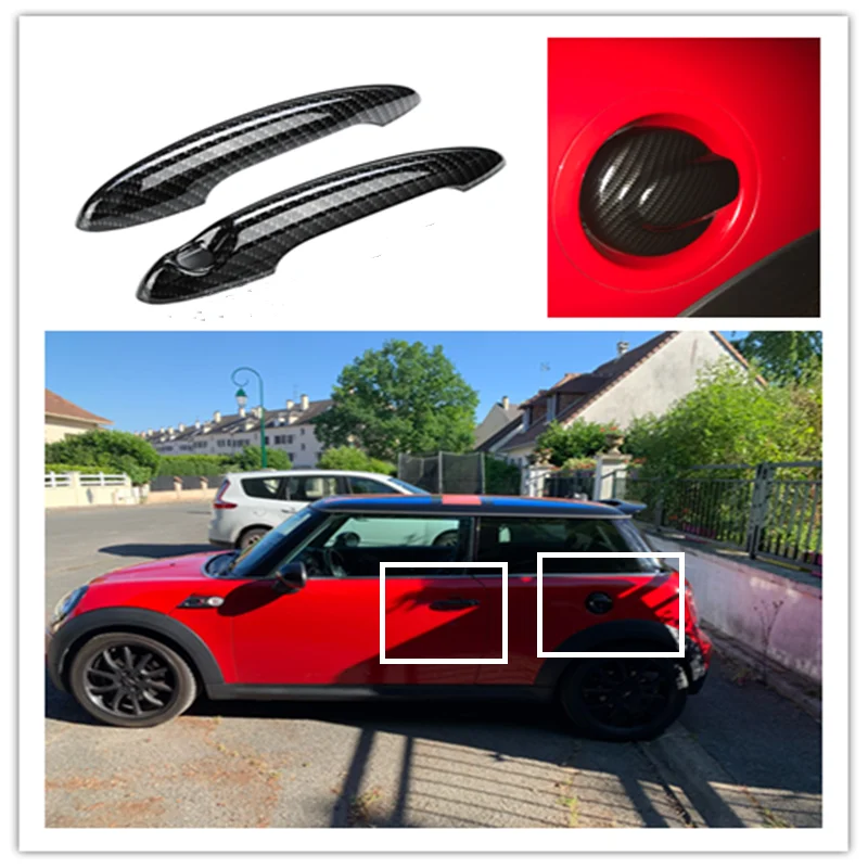 Car Gas Fuel Tank Filler Cap Cover & 2 Exterior Door Handle Covers ...