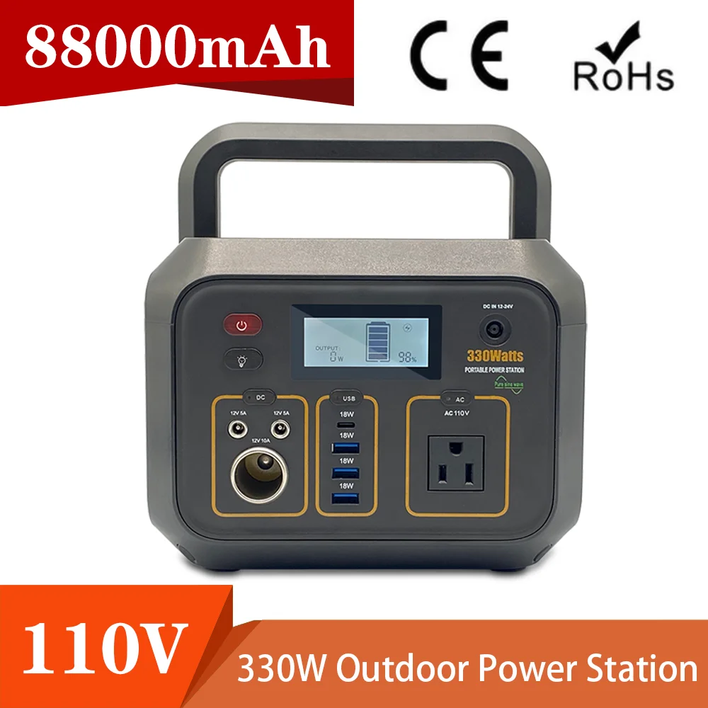 110V 88000mAh 330Wh wireless generator, portable power station ...
