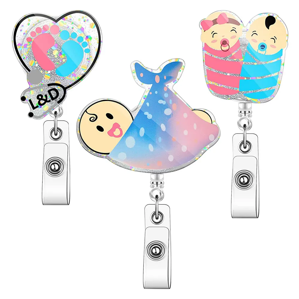 Obstetrics And Gynecology Doctor Nurse Cartoon Retractable Pull Badge ...