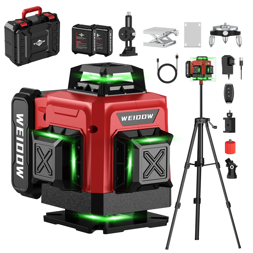 WEIDDW-4D-16-Linien-Laser-Level-360-Selbstnivellierung-mit-Stativ-und-Koffer-4x360 ...