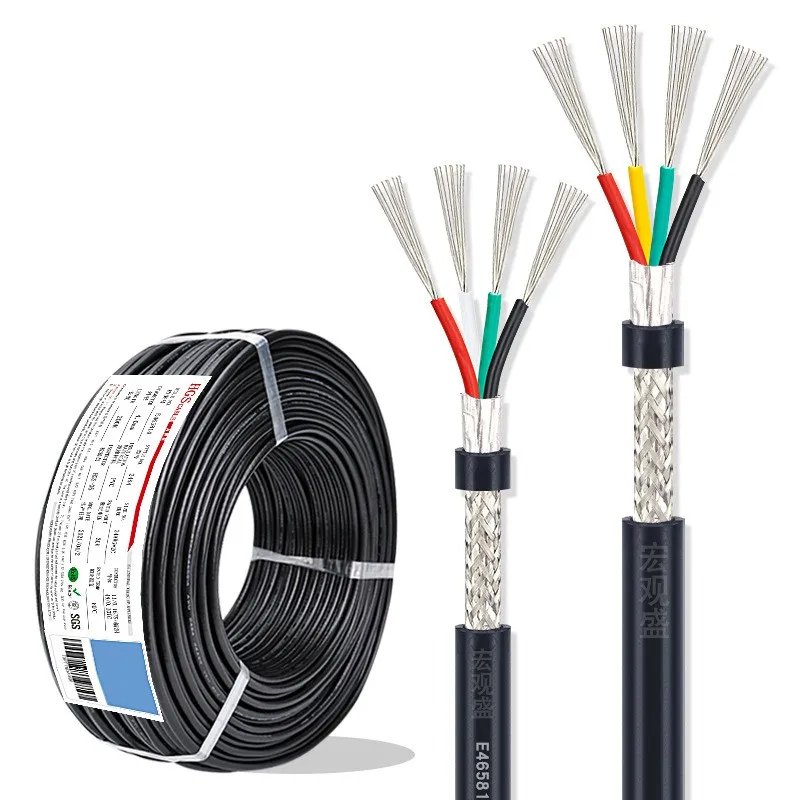 28AWG-4C-Double-Shield-Cable-Signal-Control-Wire-Servo-Signal-Line ...