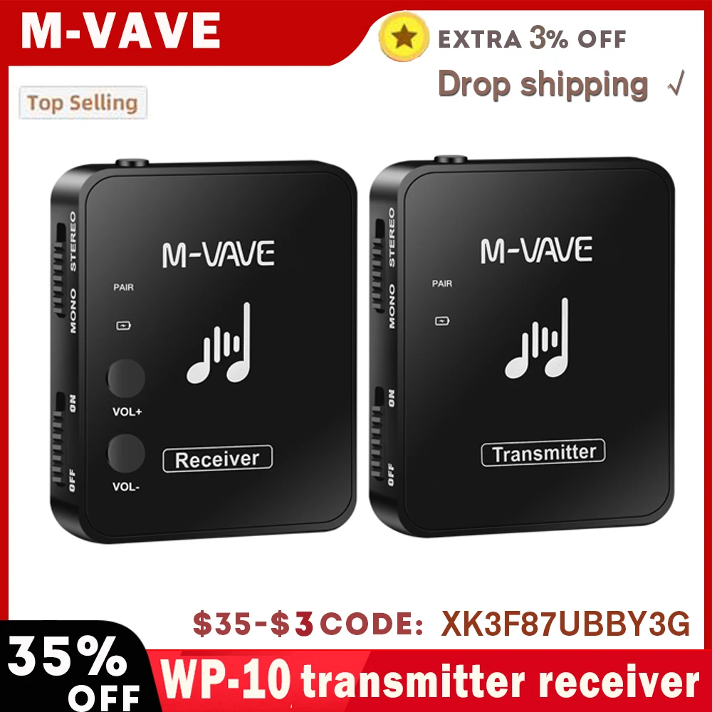 M-vave-Sistema-inal-mbrico-WP-10-2-4G-Monitor-de-auriculares-receptor-transmisor-recargable ...