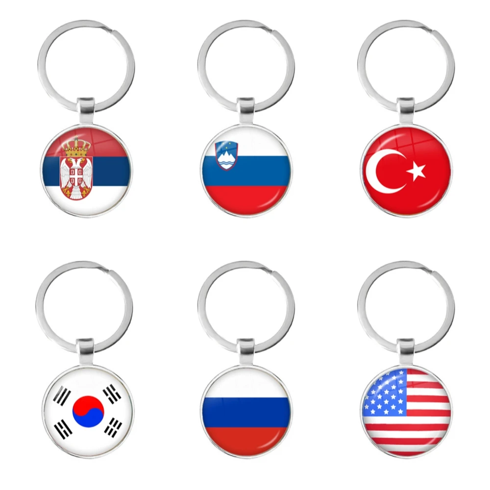 National-Flag-Round-Keychain-Korea-Serbia-Russia-Slovenia-Argentina-the ...