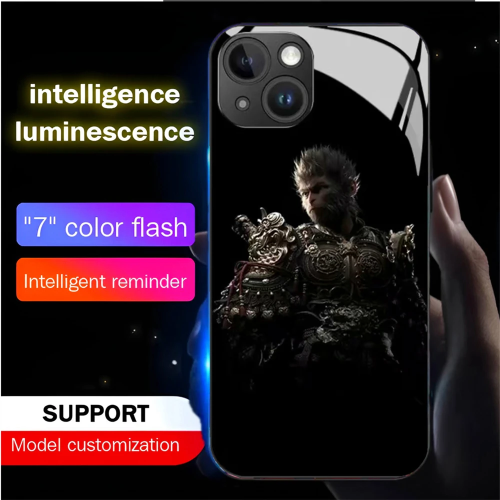 Black-WuKong-Game-Role-Led-Light-Phone-Case-Call-Flash-Glitter-Cover ...