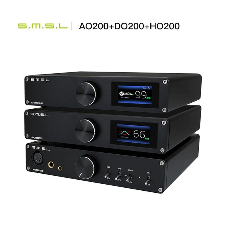 SMSL Amplificador digital AO200 + SMSL DO200 + SMSL HO200, bluetooth + MQA Audio DAC + HiRes ...