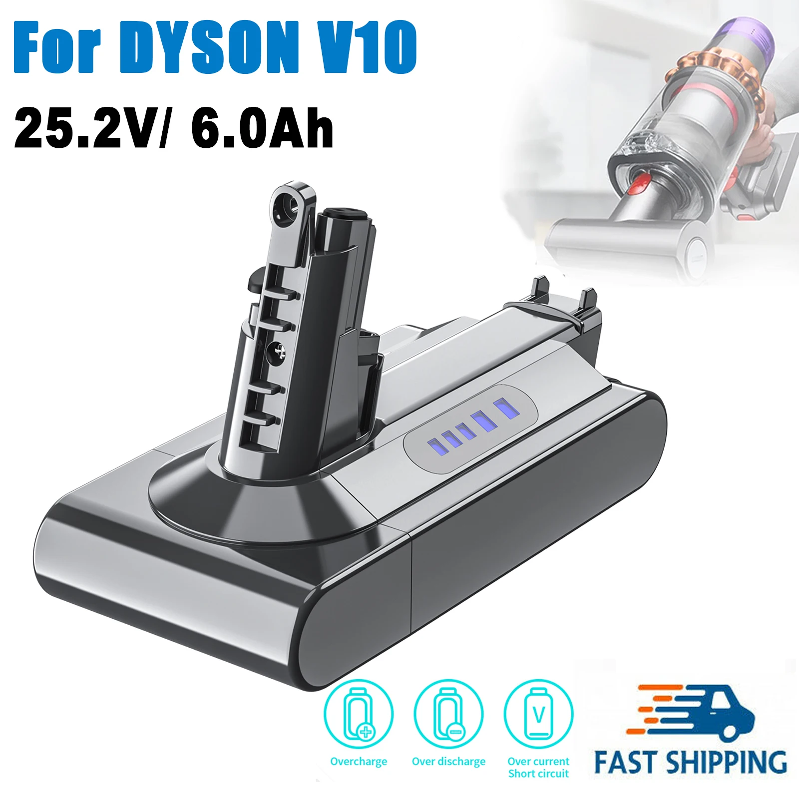 25-2V-6000mAh-Battery-For-Dyson-V10-SV12-series-V10-Absolute-Li-ion-V10 ...