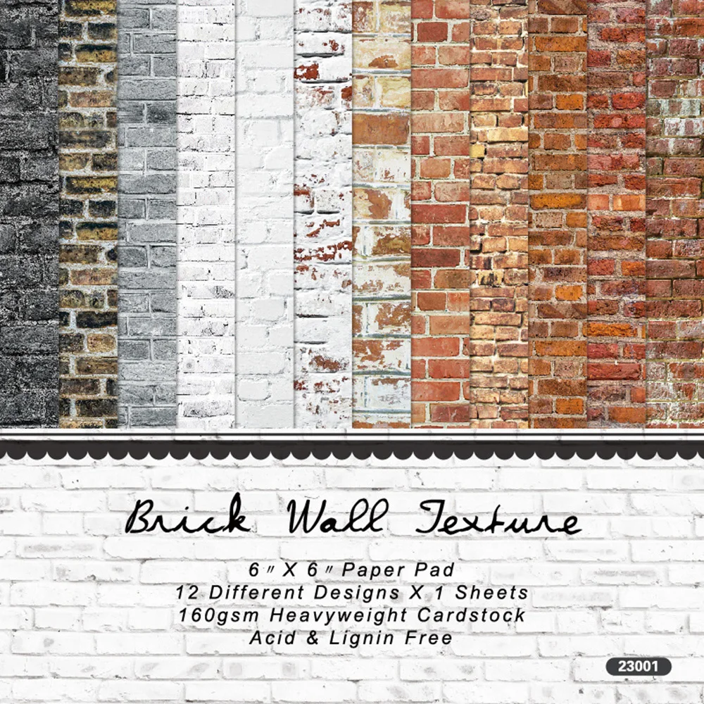 12-Sheets-Brick-Wall-Pattern-Scrapbooking-Material-Hand-Account ...