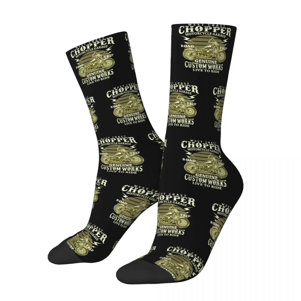 Crazy-Design-West-Coast-Chopper-Motorcycle-Basketball-Socks-Polyester ...