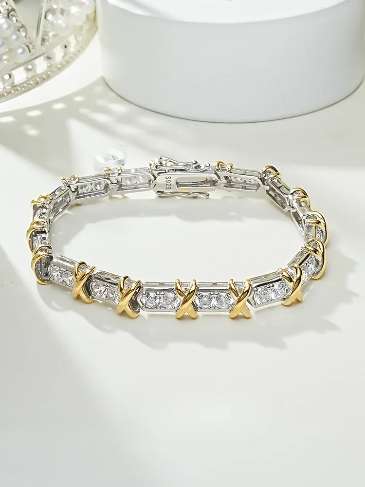 Light-luxury-XO-white-diamond-temperament-niche-bracelet-inlaid-with ...