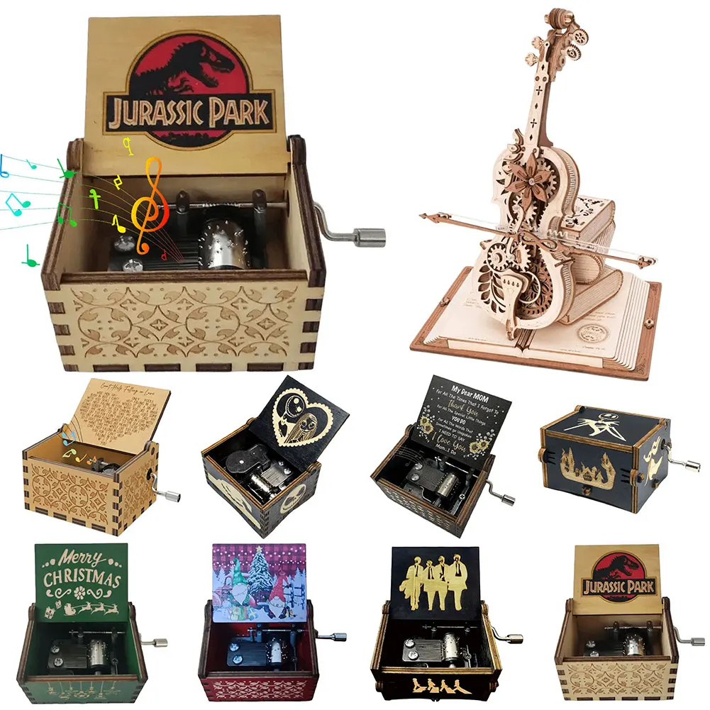 Tallada-caja-de-m-sica-antigua-Mini-cajas-musicales-de-madera-cajas-de ...