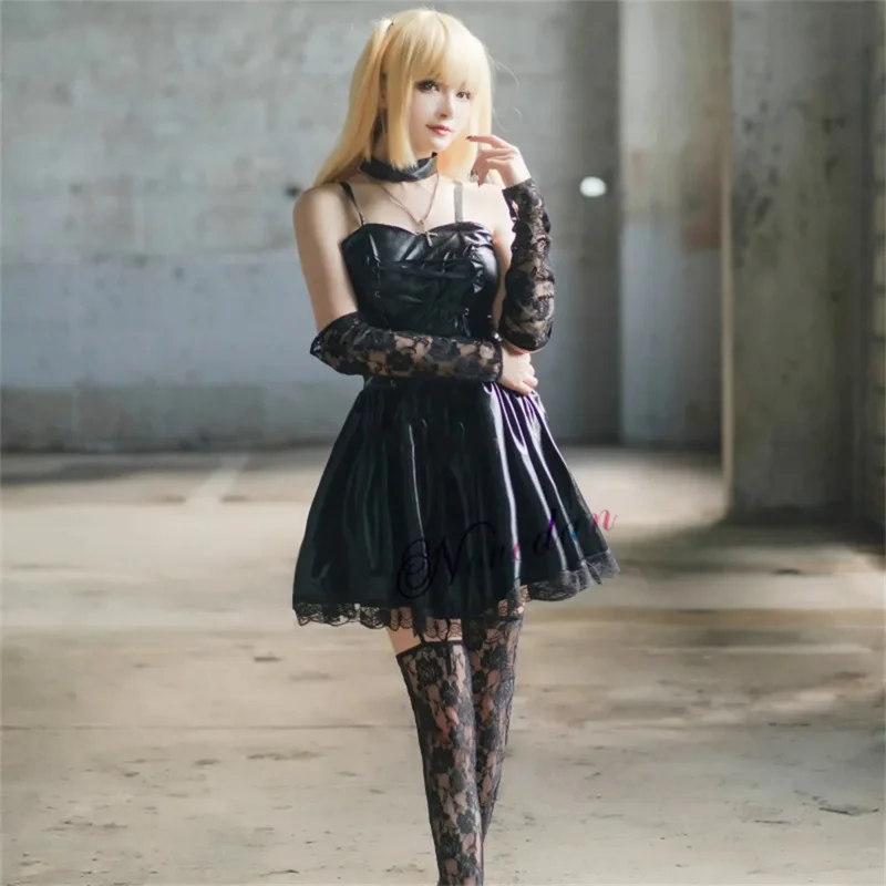 Death-Note-Cosplay-Costume-Misa-Amane-Imitation-Leather-Sexy-Dress ...