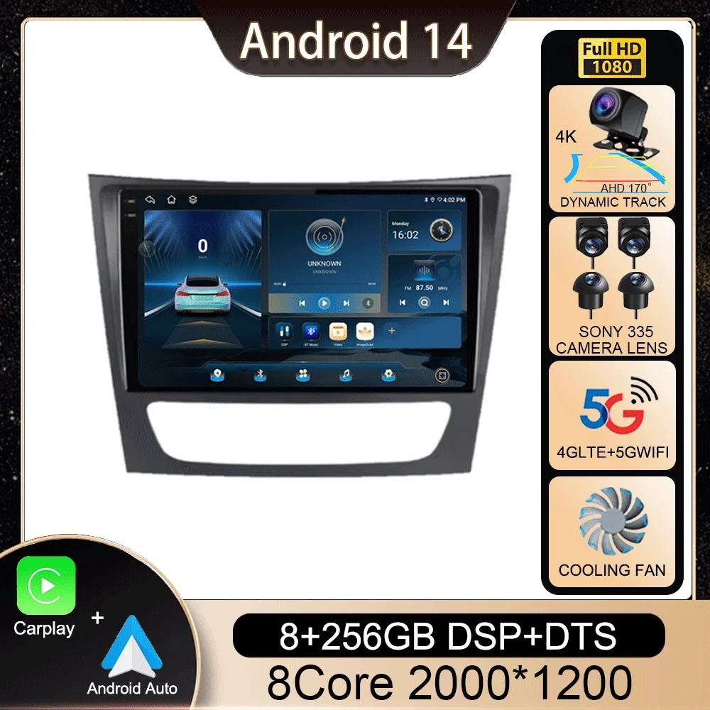 Android-14-Carplay-Car-Multimedia-For-Mercedes-Benz-E-class-W211-E200 ...