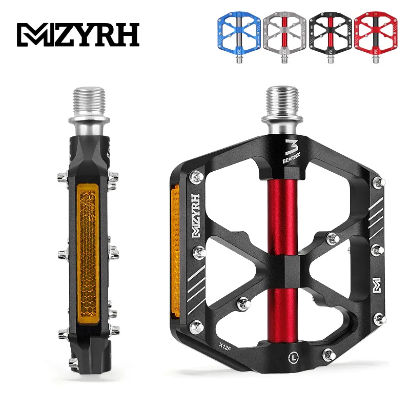 MZYRH-Reflective-Pedal-3-Bearings-Non-Slip-MTB-Pedals-Aluminum-Alloy ...