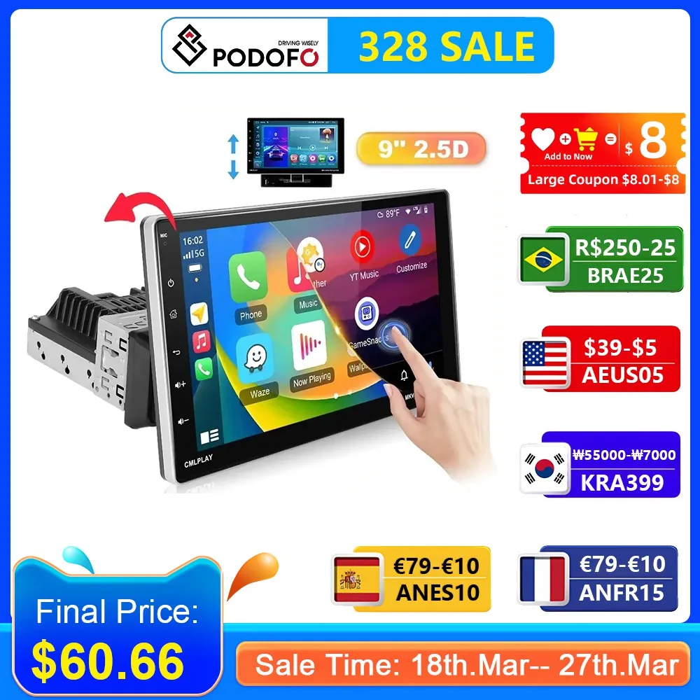 Podofo-Car-Stereo-Radio-9-1din-Android-13-Carplay-Android-auto-Car ...