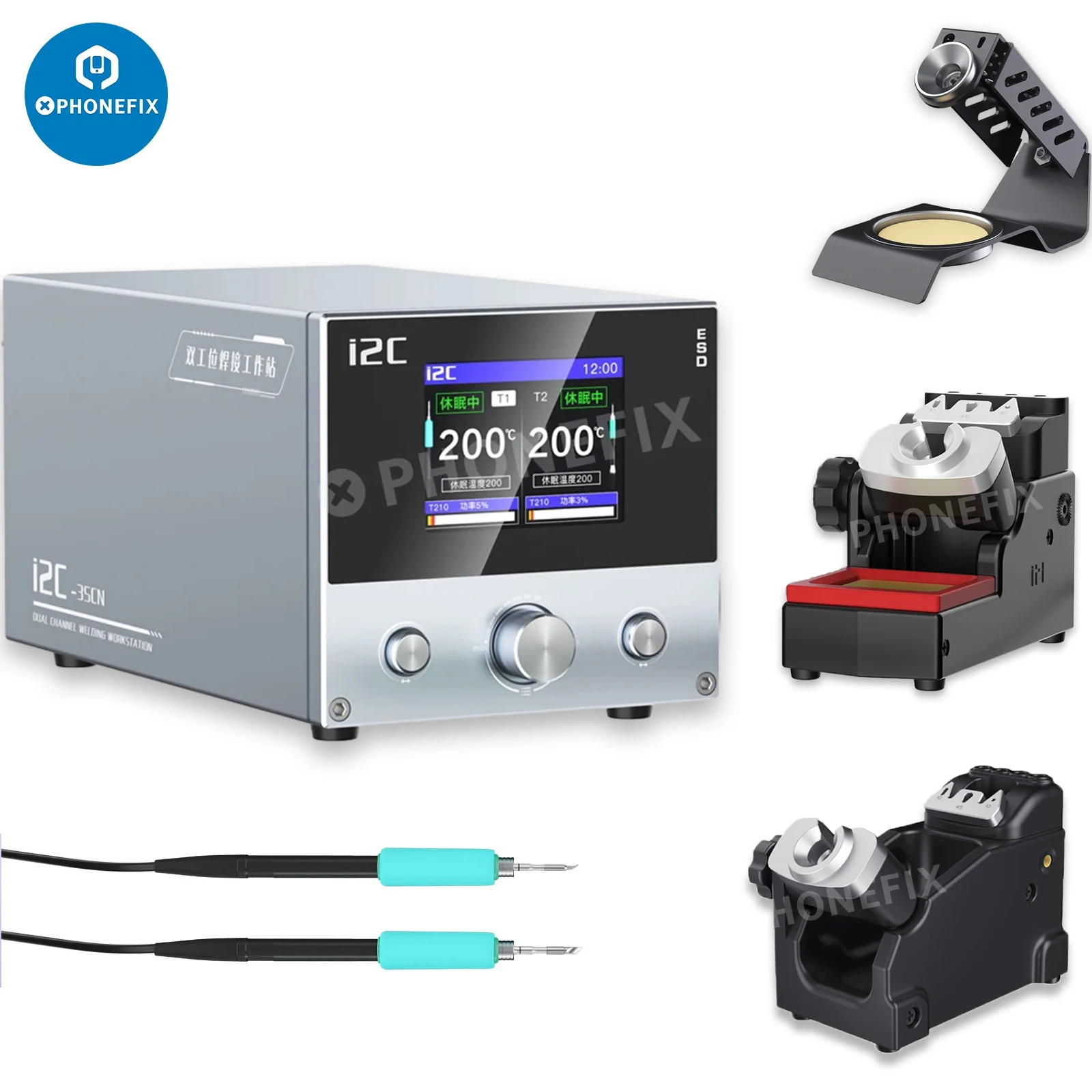 I2C-3SCN-Soldering-Station-Dual-Channel-Welding-Station-Intelligent-2s-Fast-Heating-T210-T115 ...