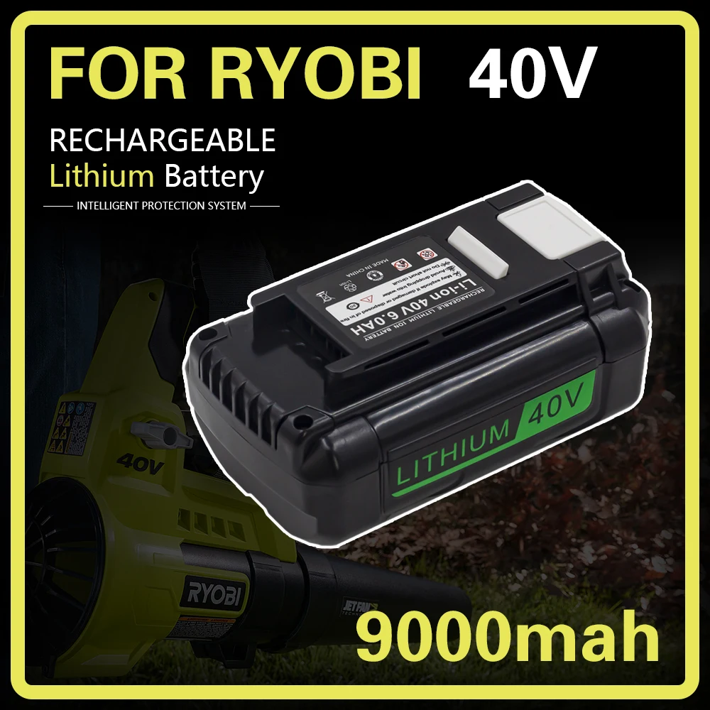 40V-9-0Ah-18650-Li-Ion-RechargeableBattery-For-Ryobi-RY40502-RY40200-40 ...