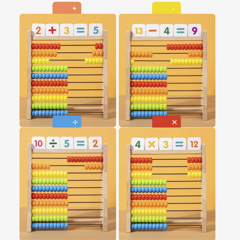 Wooden Calculation Frame Ten Level Arithmetic Rack Children Addition ...