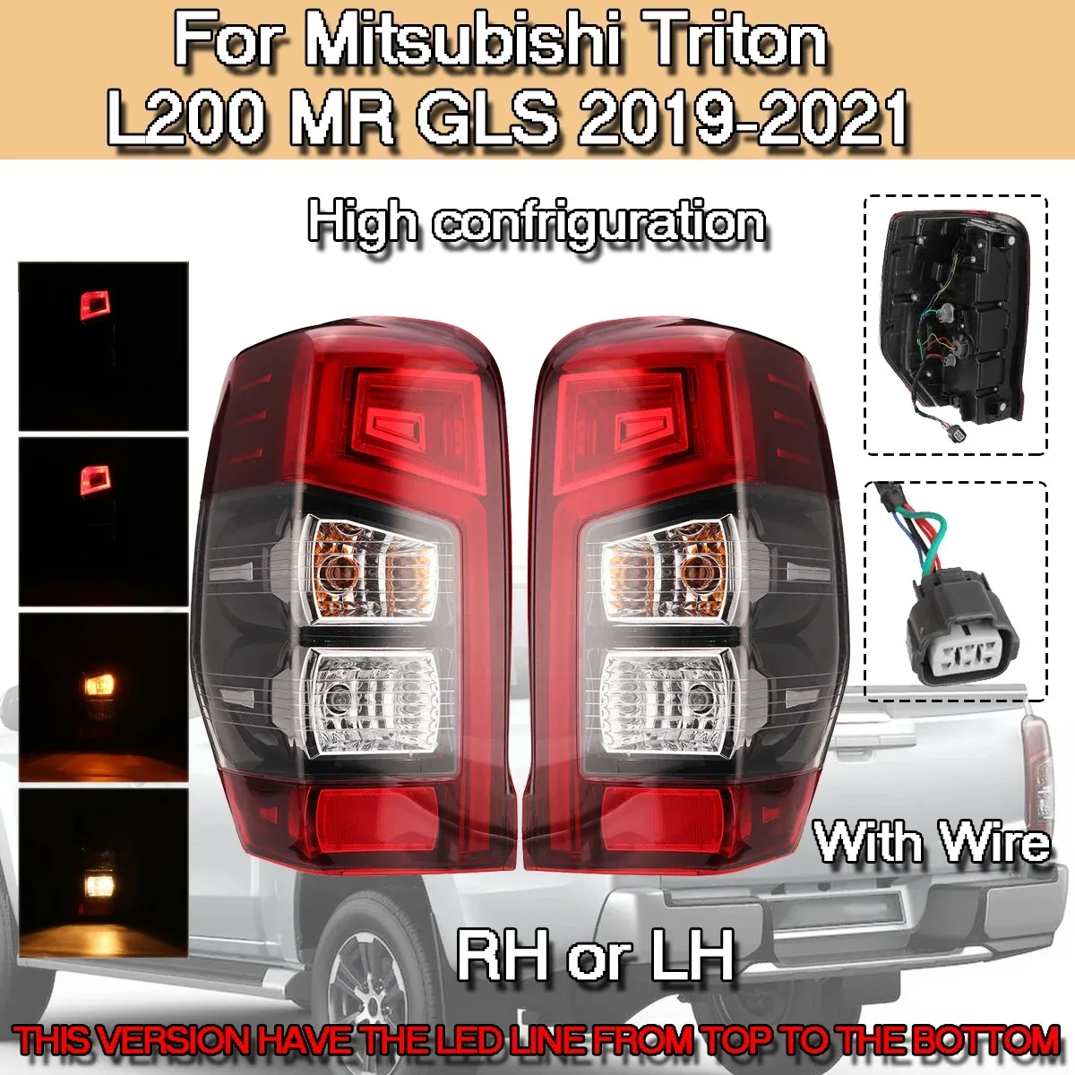 For-Mitsubishi-L200-Triton-2019-2020-Tail-Light-Rear-Brake-Reverse-Stop ...