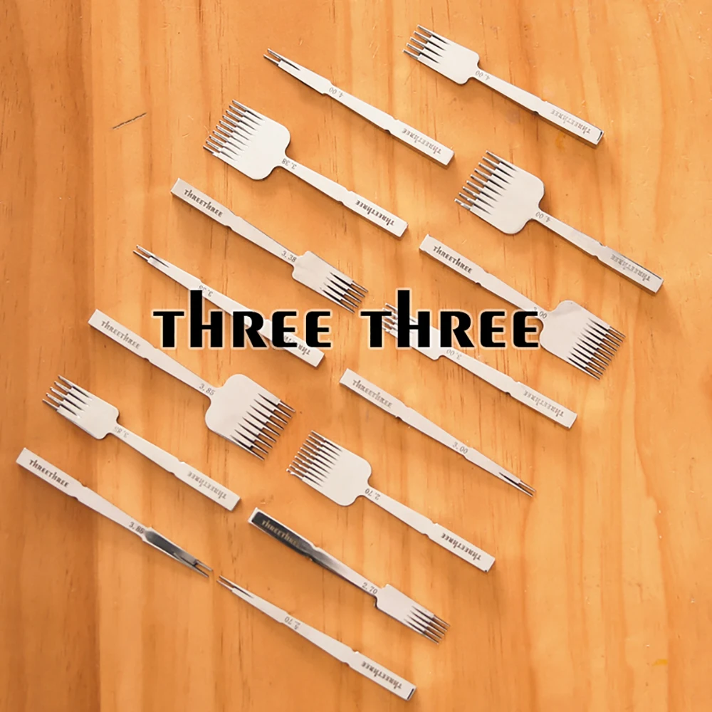Three Three French Style Leather Pricking Irons Stitching Lacing Punch ...