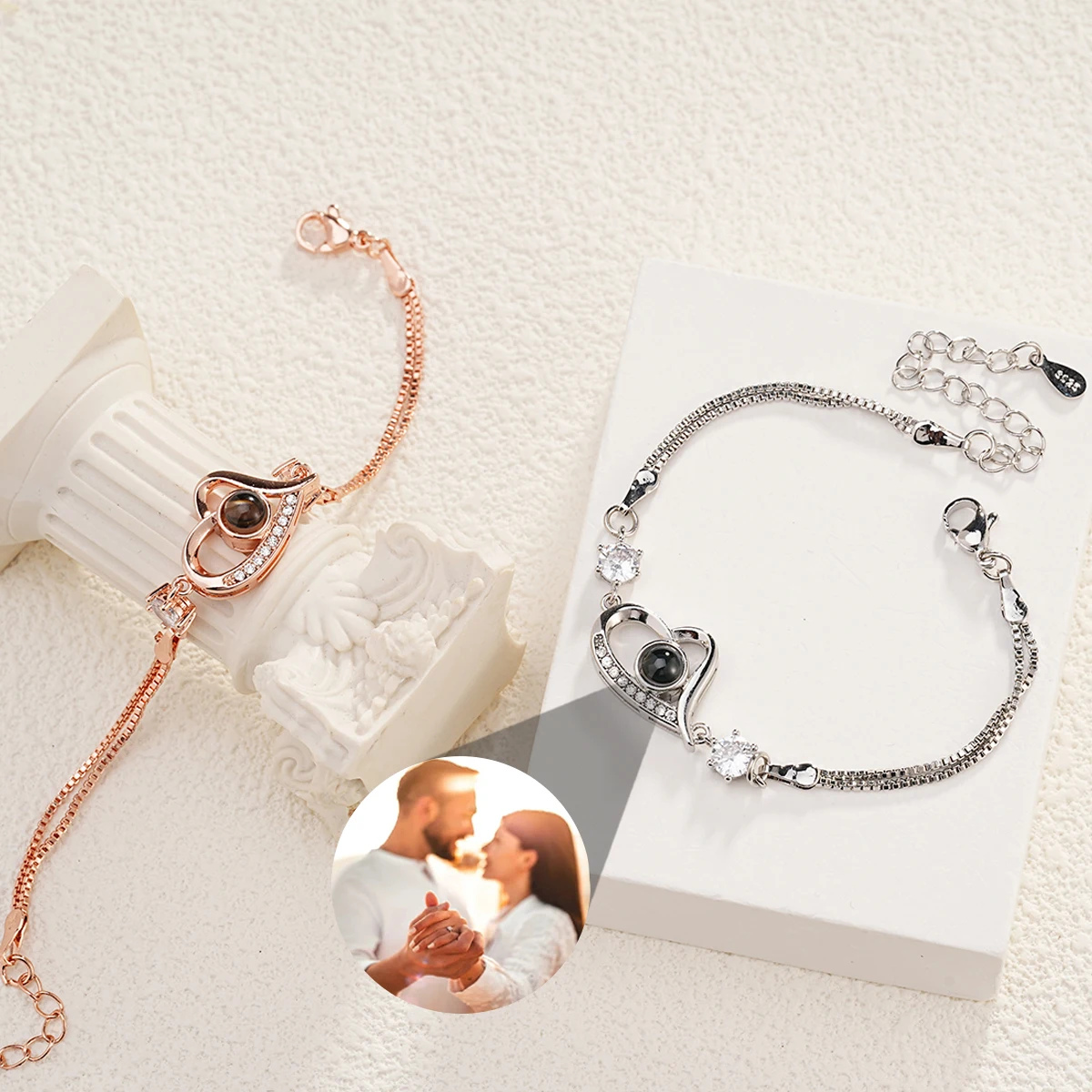 New-Personalized-Photo-Projection-Bracelet-Custom-Heart-Projection ...