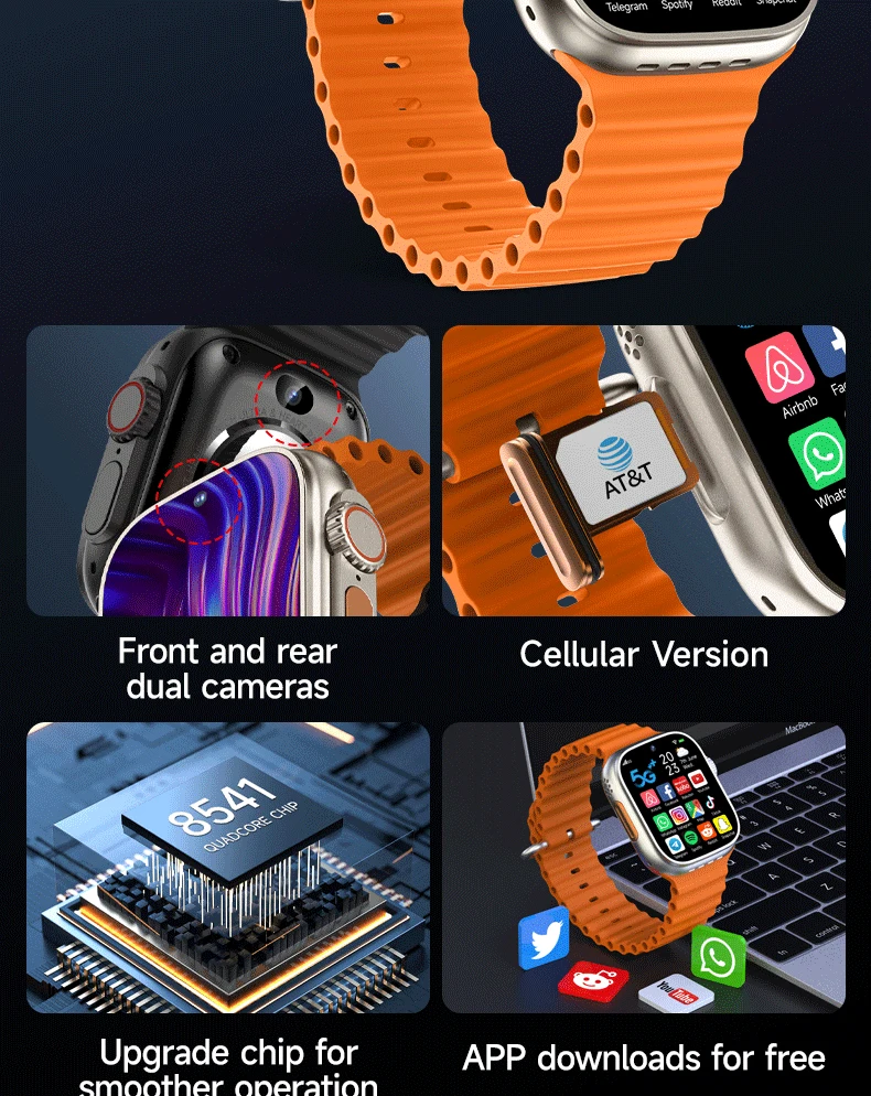 S8 Ultra 4G Smartwatch Sim Card 64Gb Android Os Gps