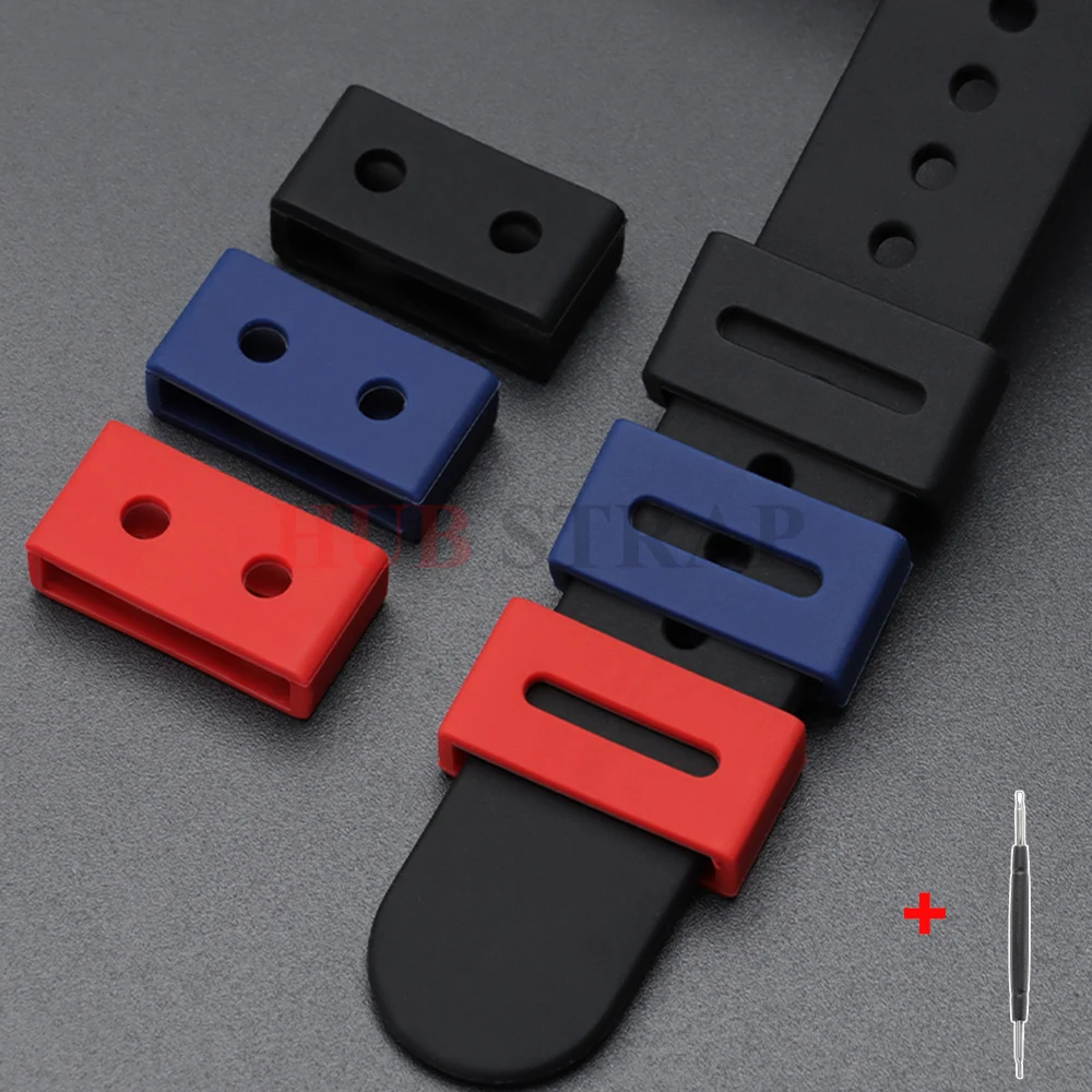 Rubber Ring Watch Strap Loops Silicone for Casio Watchband Keeper ...