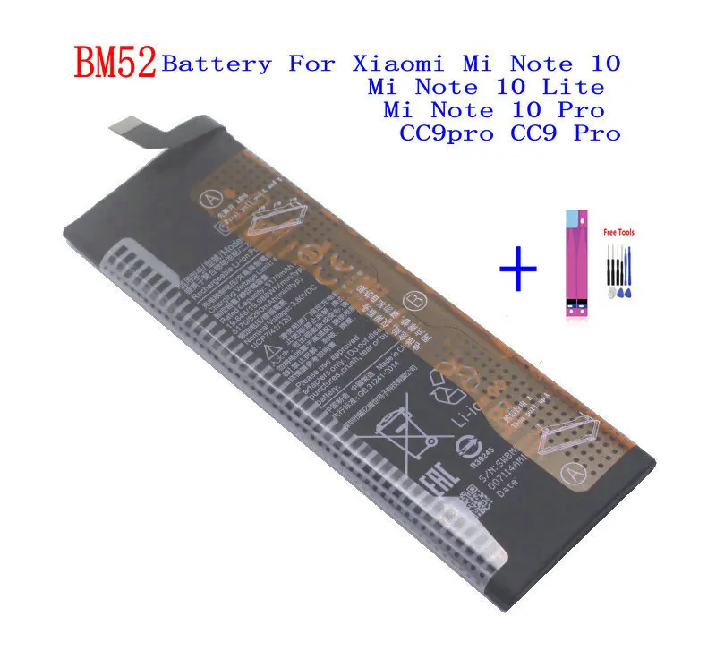 1x 5260mAh BM52 Replacement Battery For Xiaomi Mi Note 10 / Note 10 Lite / Mi Note 10 Pro ...