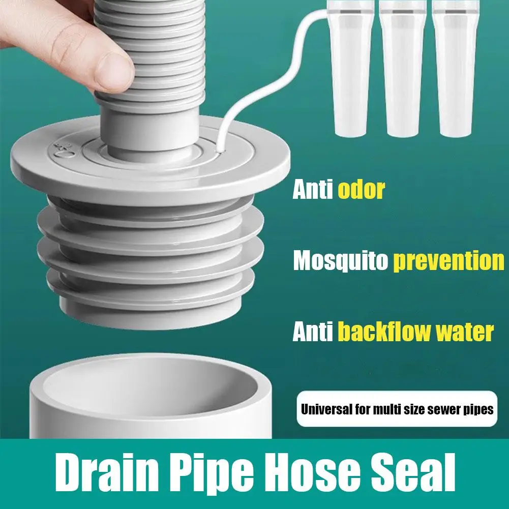 Drain-Pipe-Hose-Seal-Silicone-Connector-Telescopic-Floor-Drain-Plug-For ...