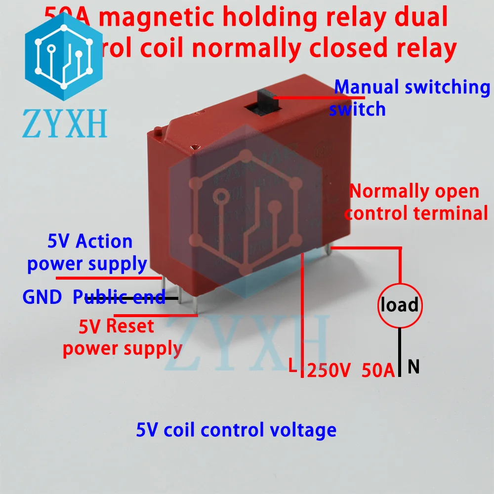 5V-12V-50A-Magnetic-Latching-Relay-HFE10-Normally-Closed-Relay-for ...