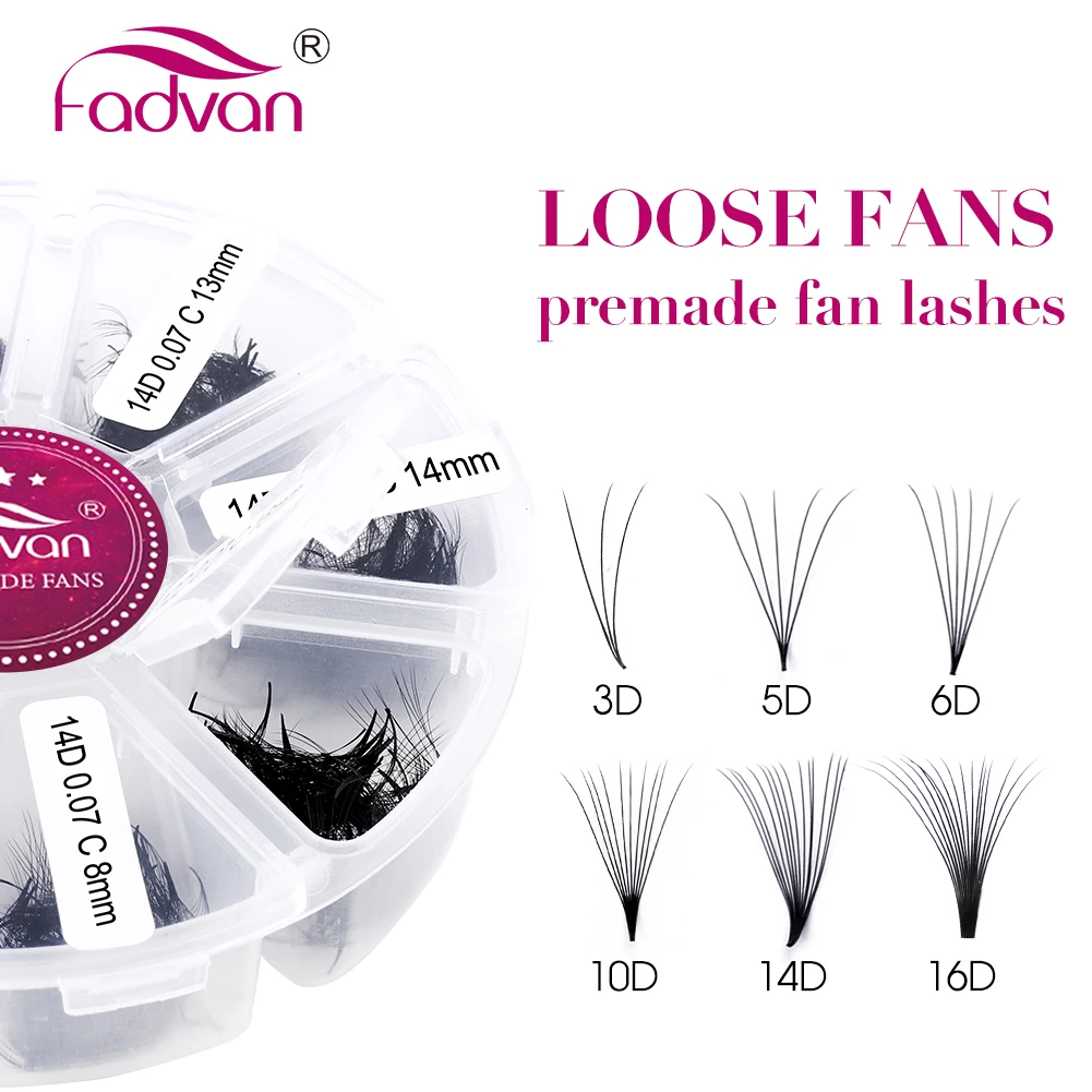 Fadvan Premade Fan Lashes Loose Narrow Short Stem Volume Fans 3d-16d ...