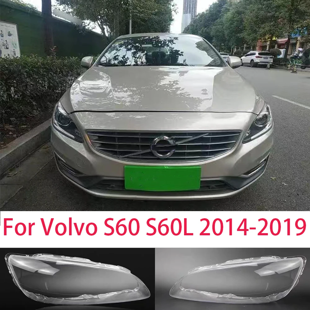 For-Volvo-S60-S60L-2014-2015-2016-2017-2018-2019-Transparent-Lampshade-Headlight-Mask-Cover ...