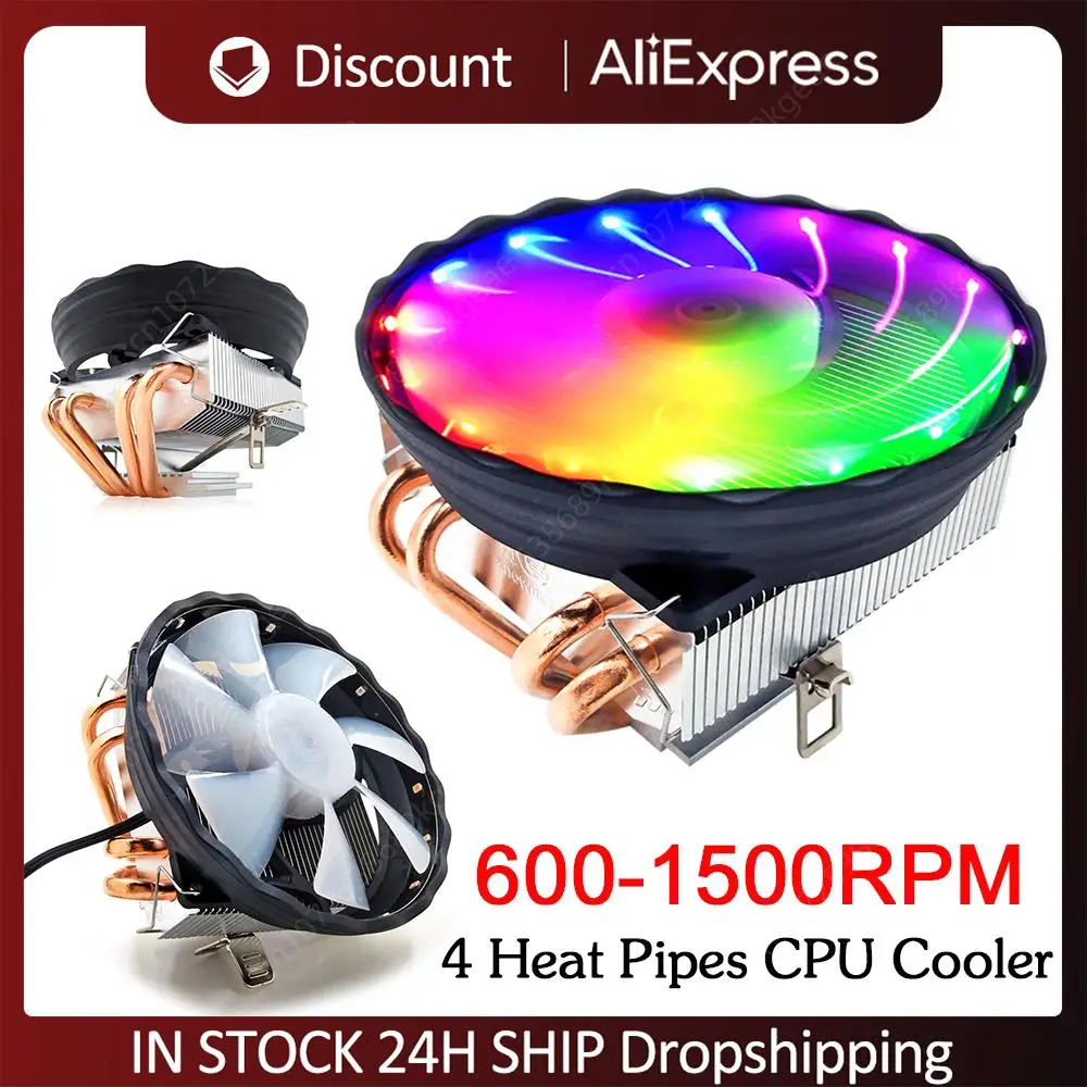 120MM-PWM-4-Pin-PC-Radiator-4-Heat-Pipes-CPU-Cooler-RGB-Quiet-Cooling ...