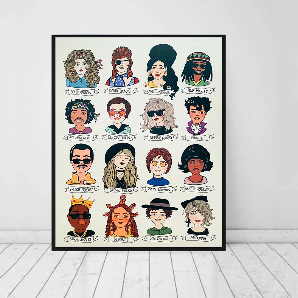 Music Icon Art Poster Music Inspirational Canvas Painting Music Legend ...