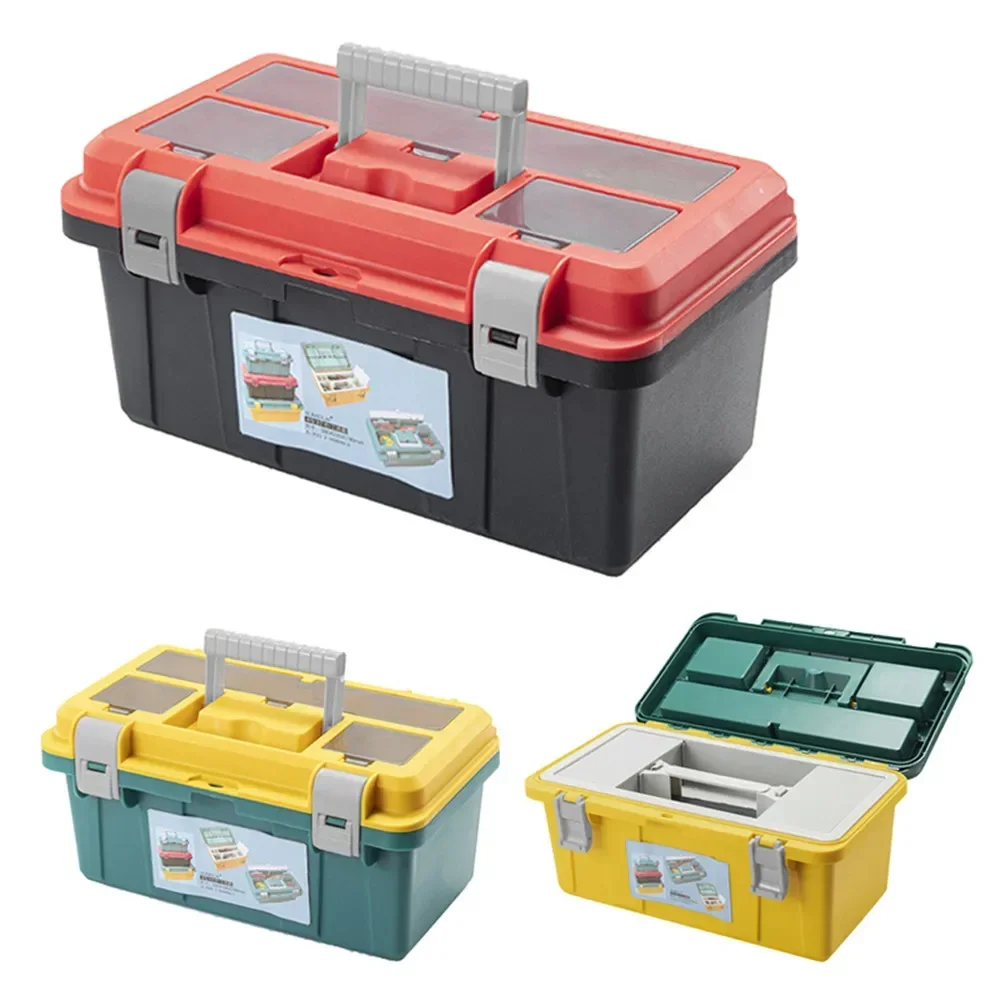 New-Tool-Box-Double-layered-with-Lid-Dividers-Tool-Organizer-Storage ...