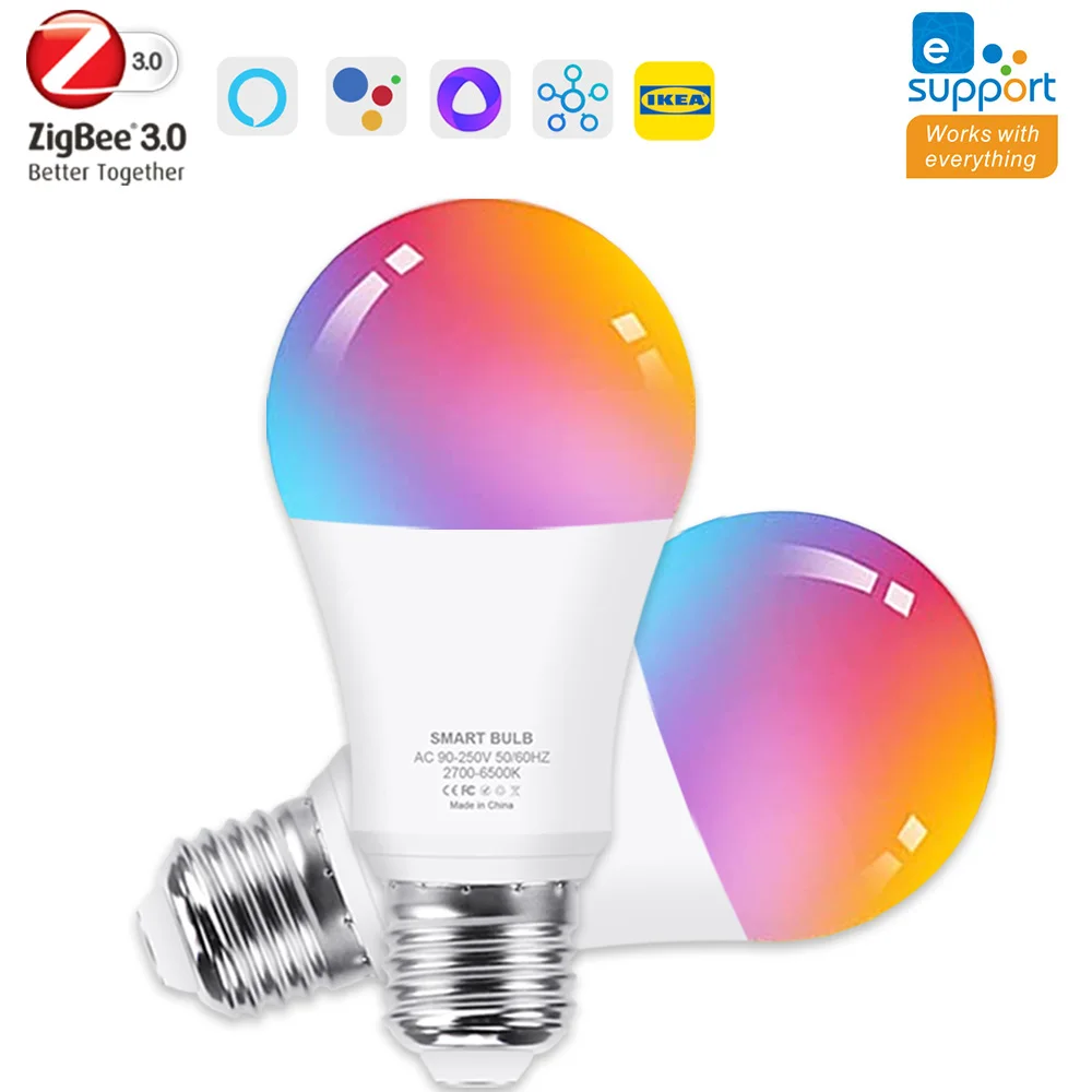 eWelink-Zigbee-Smart-Dimmable-Bulb-85-265V-LED-Light-E27-RGB-Lamp ...