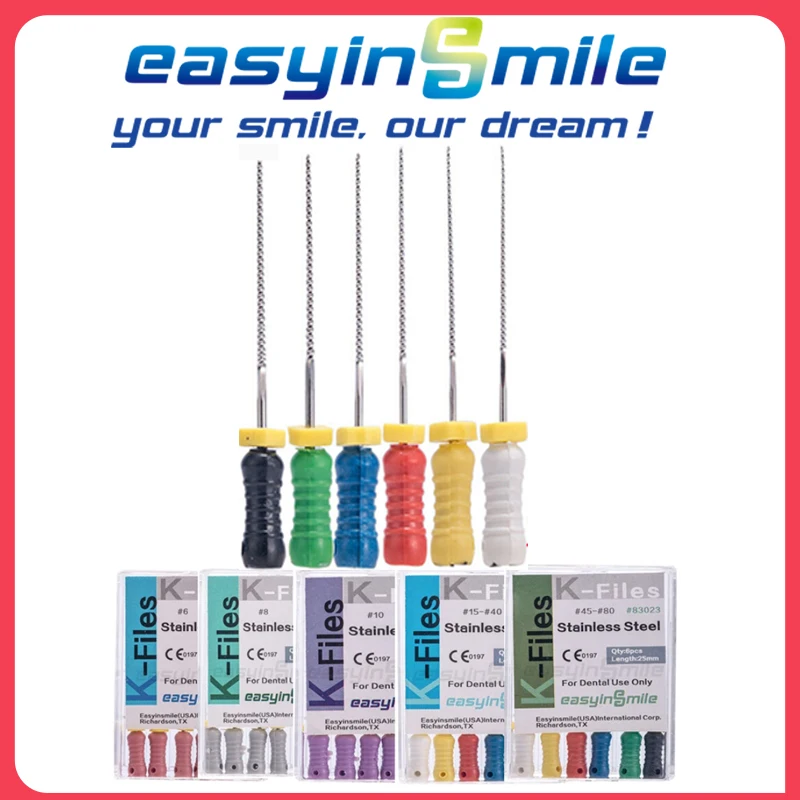 10Pack-Easyinsmile-Dental-Endo-K-Files-Stainless-Steel-Root-Canal-Hand ...